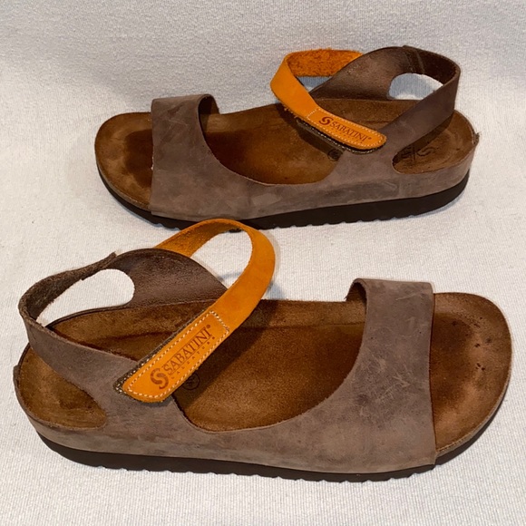 Sabatini | Shoes | Sabatini Womens Camel And Orange Sandals Size 4 Made ...